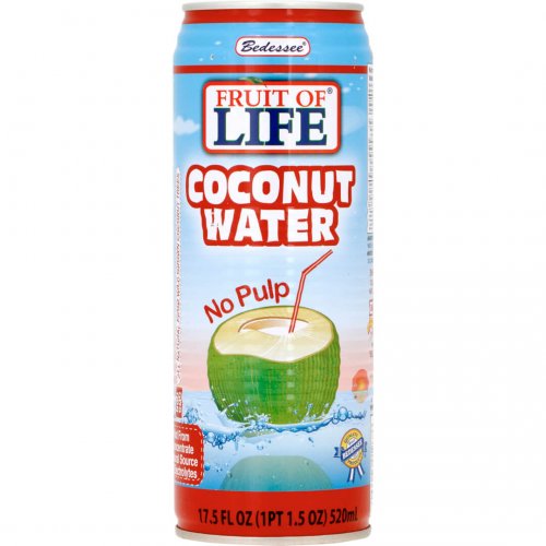 Fruit Of Life Coconut Water No Pulp, 17.5 oz/520 mL